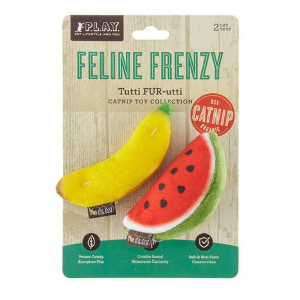 P.L.A.Y. Feline Frenzy Cat Toy - Tropical Fruits (2) — Banquet Pet NZ